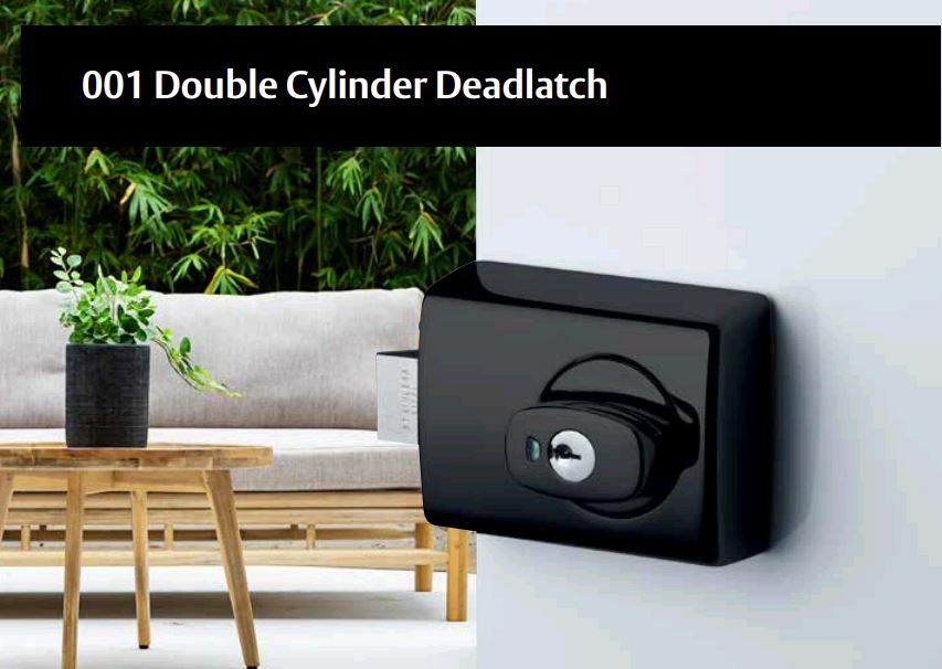 Lockwood 001 Deadlatch Double Cylinder Deadlock Matt Black 001-1K1MBKDP ...
