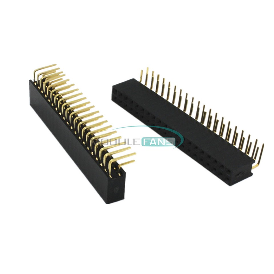 20PCS 2.54mm Pitch 2X20 40Pin Double Row Female Right Angle Header ...