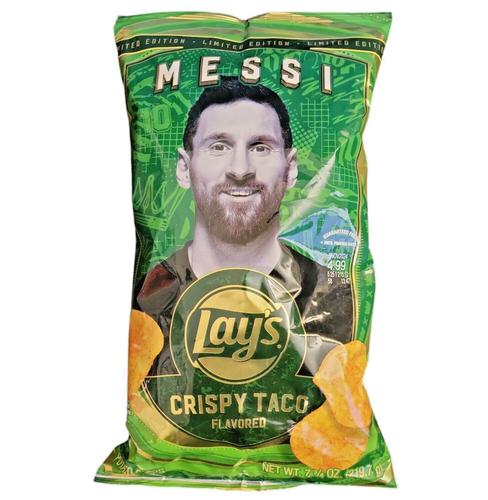 Lay's MESSI CRISPY TACO Flavored Potato Chips West Coast Inspired 1 Bag ...
