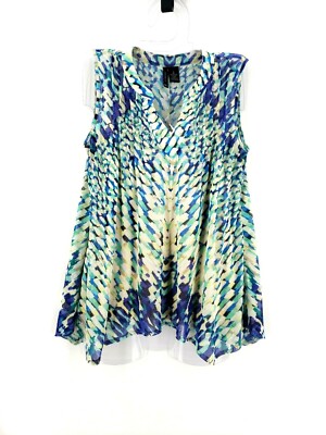 ND New Directions Women's Blouse Summer Sleeveless Layered Sheer Top ...