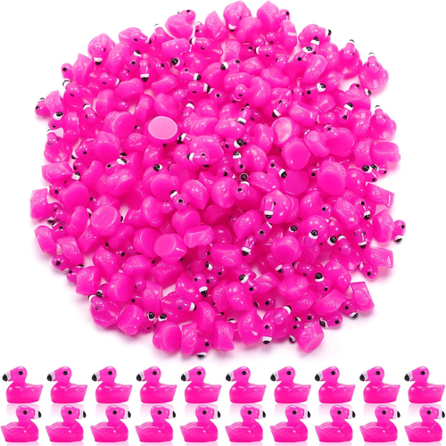 Mini Resin Ducks, 100 Pcs Tiny Ducks, Pink Flamingo Figurine, Resin ...