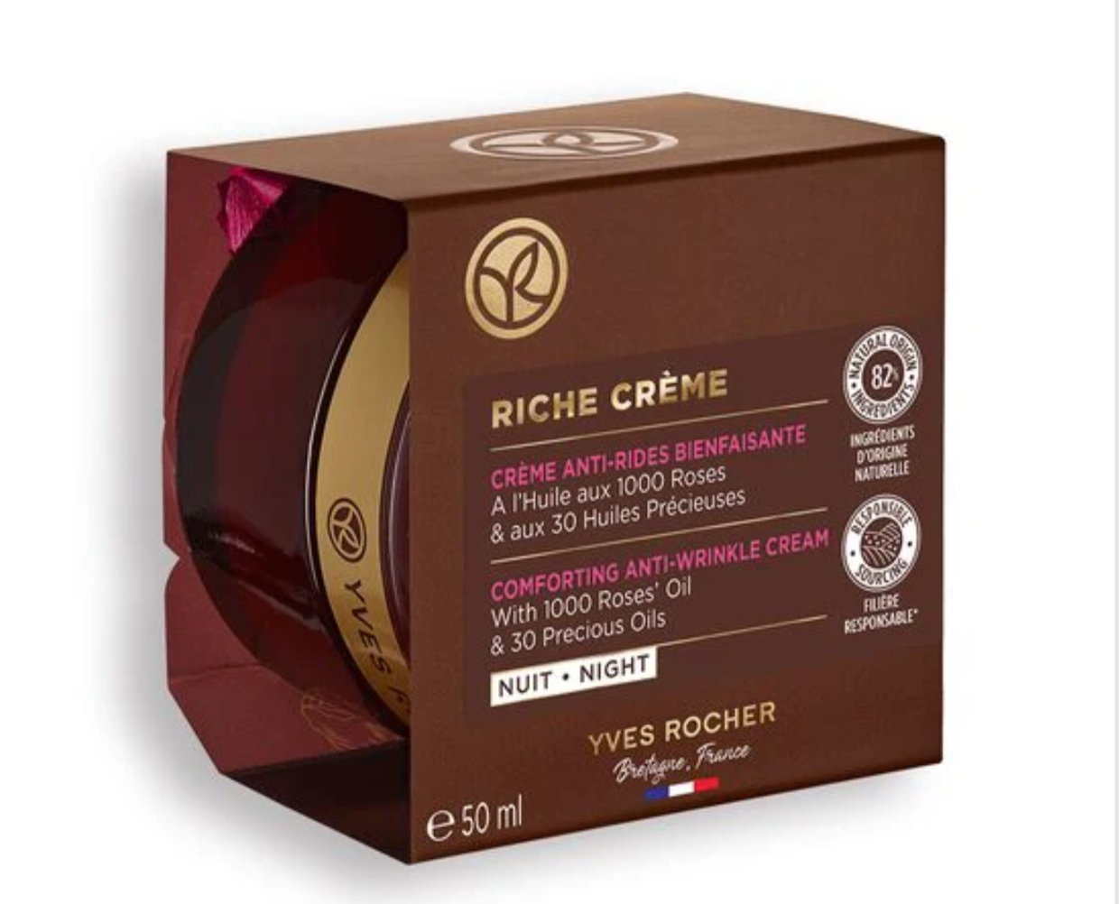 YVES ROCHER RICHE CREME COMFORTING ANTI-WRINKLE NIGHT CREAM 50ml. NEW ...