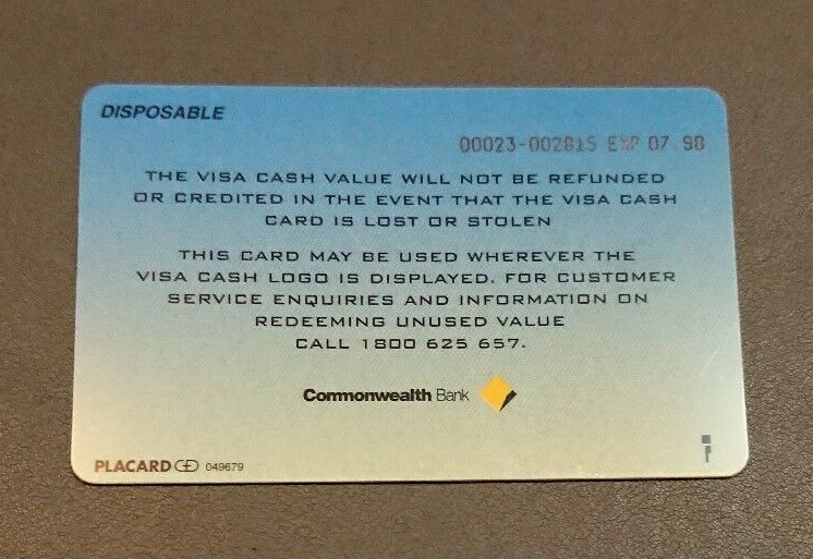 1997 $20 - VISA CASH CARD - *AUSTRALIAN FLAG* - COMMONWEALTH BANK ...