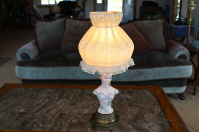 Victorian Vintage Lady Bust Table Lamp With Shade Elegant Rhinestone ...