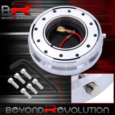 Chrome Thin Slim Steering Wheel Quick Release Adapter Hub 6-Bolt Hole ...
