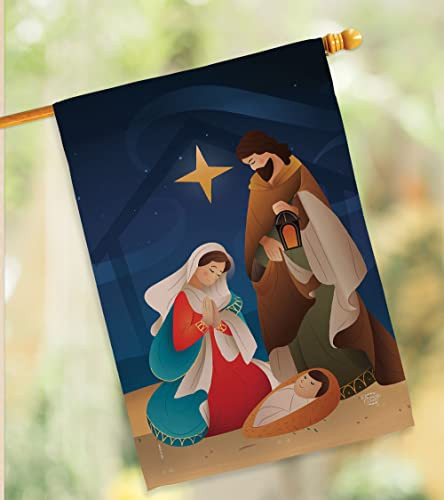 Holy Night House Flag Set Wintertime Nativity Three King Religious ...