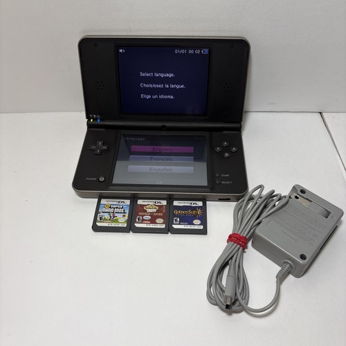 Nintendo DSI XL Black/Gray UTL-001 w/charger + 3 Games Tested Works | eBay