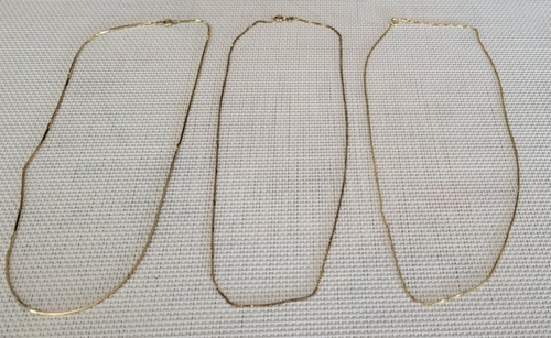 Sterling Silver Chains Gold Tone .925 Lot Of 3 Chains 18" Box Italy | eBay
