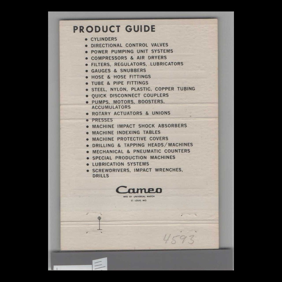 40 Strike Matchbook Cover Dewald Fluid Power Co Inc Mishawaka IN | eBay