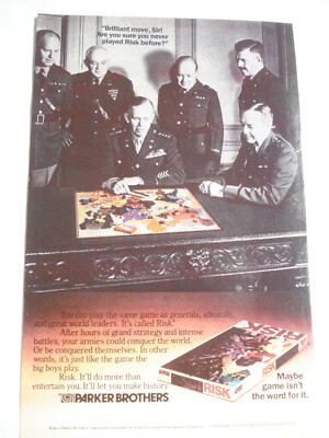 1985 Color Ad Risk Parker Brothers Board Game Maybe Game Isn't the Word ...