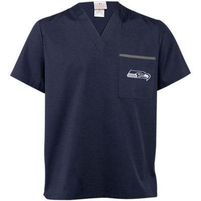 Scrubs Scrub Top Unisex NFL Seattle Seahawks Navy Blue NEW | eBay