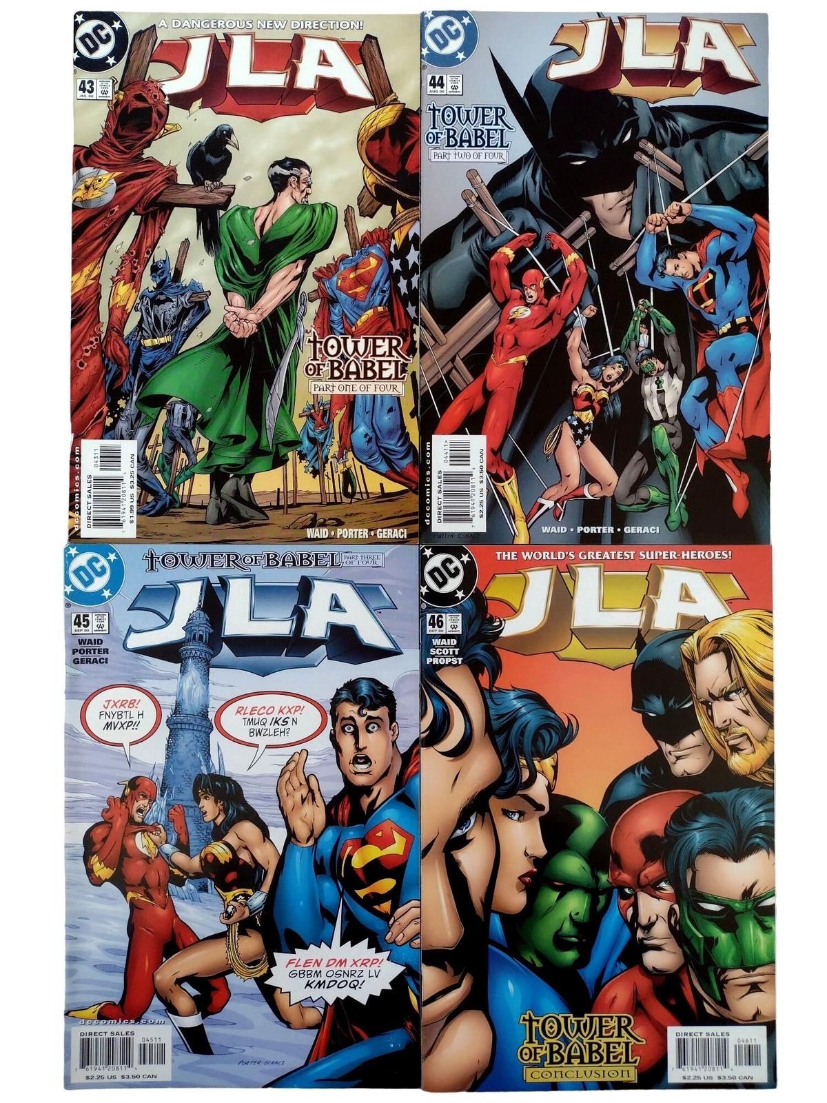 4-Issue Set JLA 43, 44, 45, 46 Tower of Babel Storyline DC Comics VF-NM ...