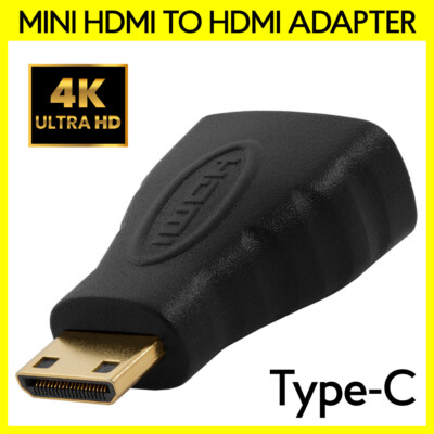 Mini HDMI Type C Male to Standard HDMI Female Adapter Cable Connector ...