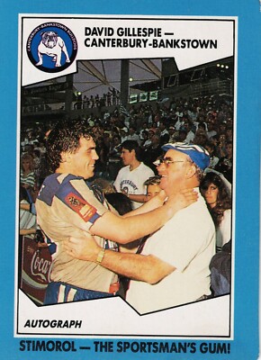 1989 Stimorol Rugby League David Gillespie #12 (Canterbury Bulldogs ...