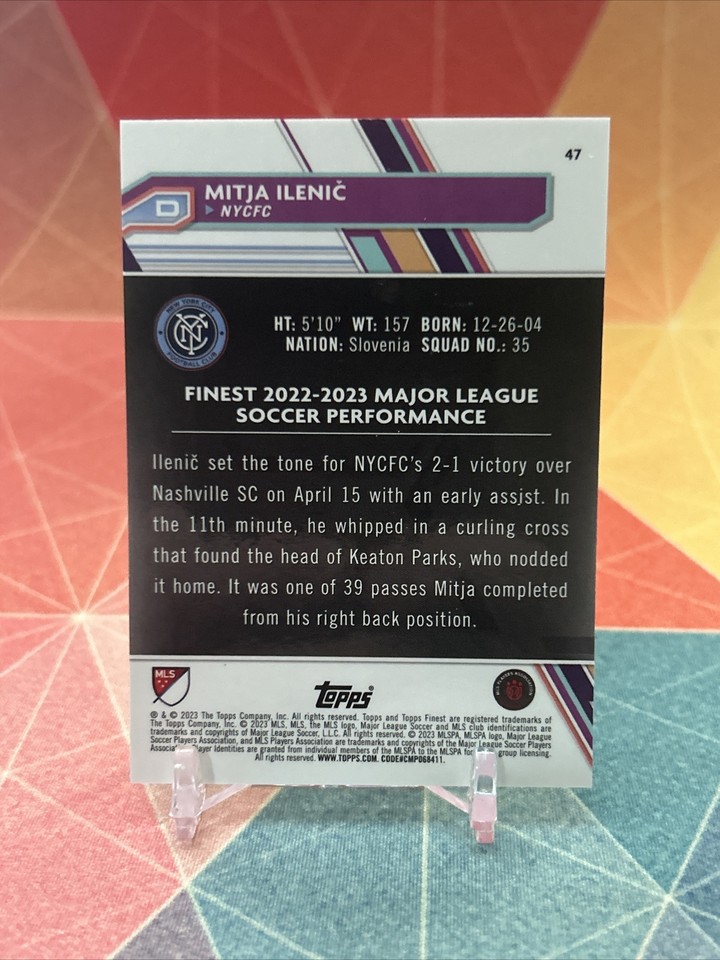 2023 Topps Finest MLS Mitja Ilenic RC Green Refractor /99 NYCFC | eBay
