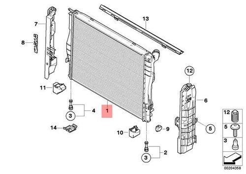 Genuine BMW E81 E82 E84 E87 E87N E88 Engine Cooling Radiator OEM ...