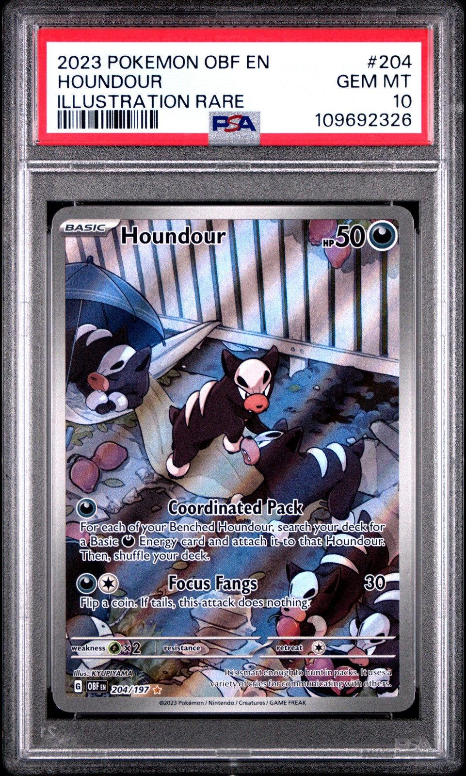 Houndour 2023 Scarlet & Violet: Obsidian Flames #204/197 Illustration ...