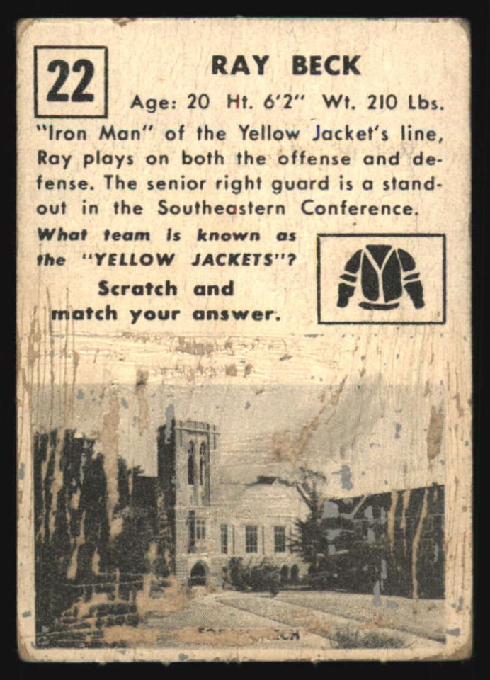 1951 Topps Magic #22 Ray Beck FAIR 574919 | eBay