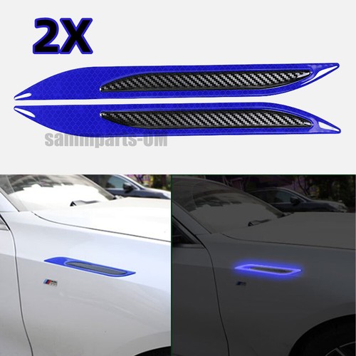 2x Blue Car Bumper Truck Reflective Sticker Warning Decal Reflector ...