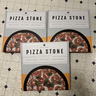 Heritage 15" Ceramic Pizza Stone Set - Non-Stick, Stain-Free with Bonus ...