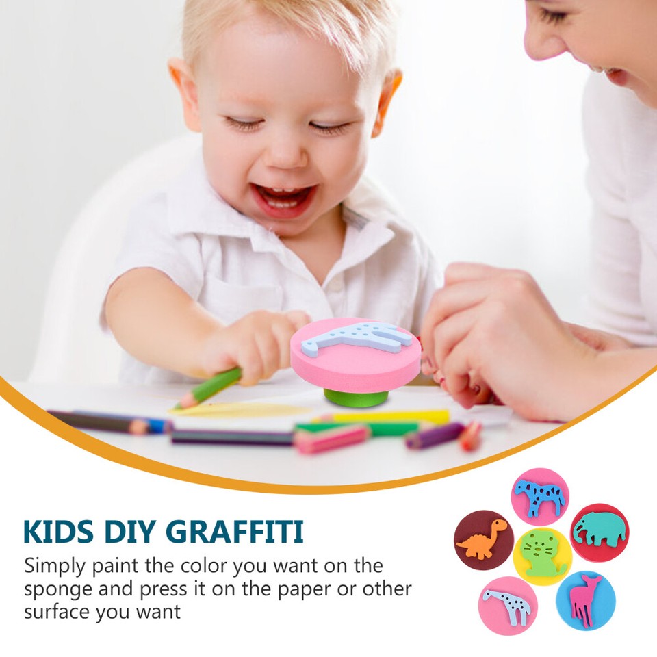 6 Pcs Star Sponge Stamp for Painting Podge Eva Seal Set Stamps Kids | eBay