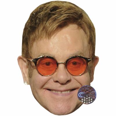 Elton John (Orange Glasses) Celebrity Mask, Flat Card Face | eBay