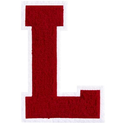 Red Iron on Letter Patches 4.5” Chenille Letter Patches Large Letterman ...