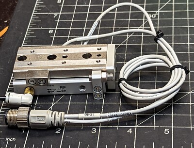 SMC MXQ8-30 Pneumatic Cylinder Slide Table W/ Reed Switches Working ...