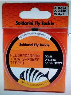 Soldarini S Power Fluro Carbon Japanese Tippet 50mts Spool. 7X-1X ,3 ...