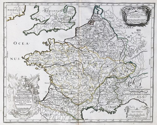 Gallia Gaul France Gallic Roman Empire Map Engraving Sanson 1649 | eBay