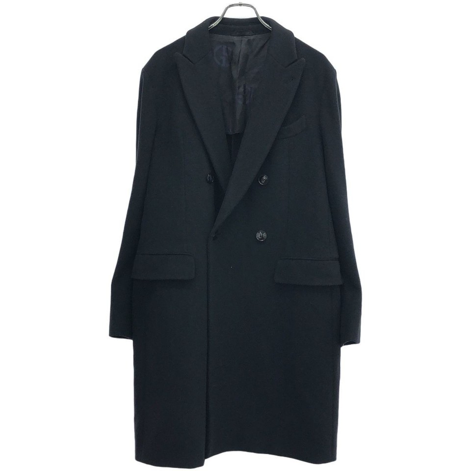Giorgio Armani Cashmereblend Wool Double Chester Coat Black Size 50 Men ...