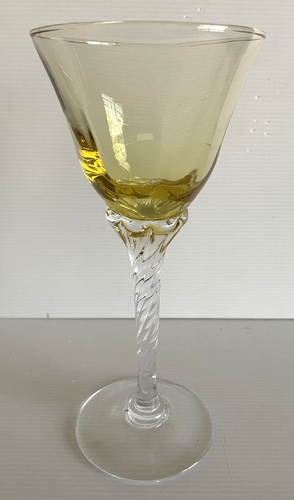 Twisted Stem Wine Glass/Goblet Amber Body Fine Table Glassware 9.5 In ...