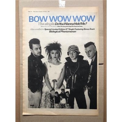 BOW WOW WOW DO YOU WANNA HOLD ME POSTER SIZED original music press ...