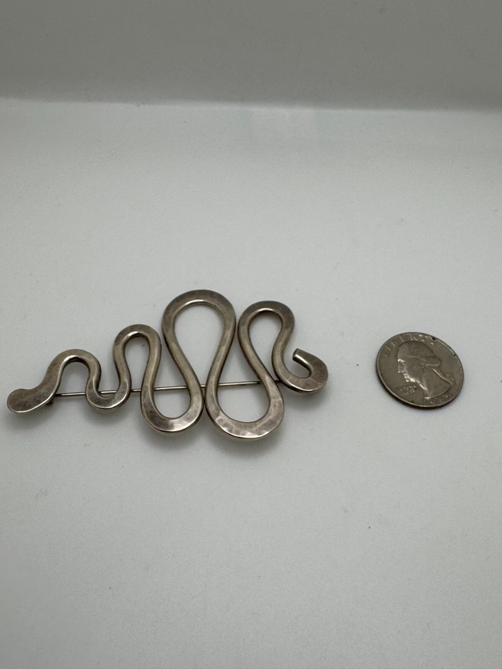 Squiggle, 925 Sterling Silver Pin Brooch | eBay