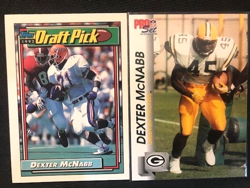 NFL - Dexter McNabb 1992 Topps Draft Pick & 1992 Pro Set Football RC ...