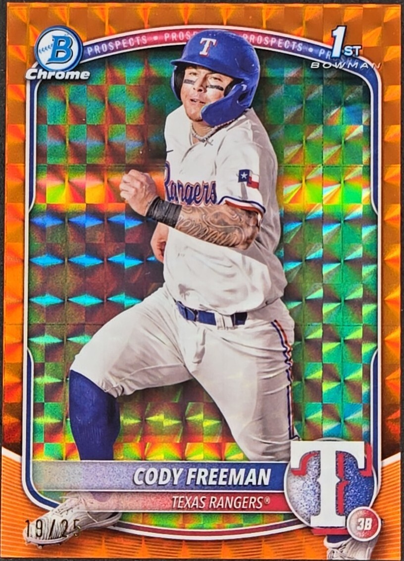 2025 Bowman - Chrome Prospects Cody Freeman #BCP-112 Orange Geometric ...