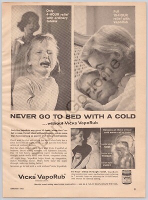 Vicks VapoRub Never Go To Bed With a Cold Children Mothers Sick Print ...