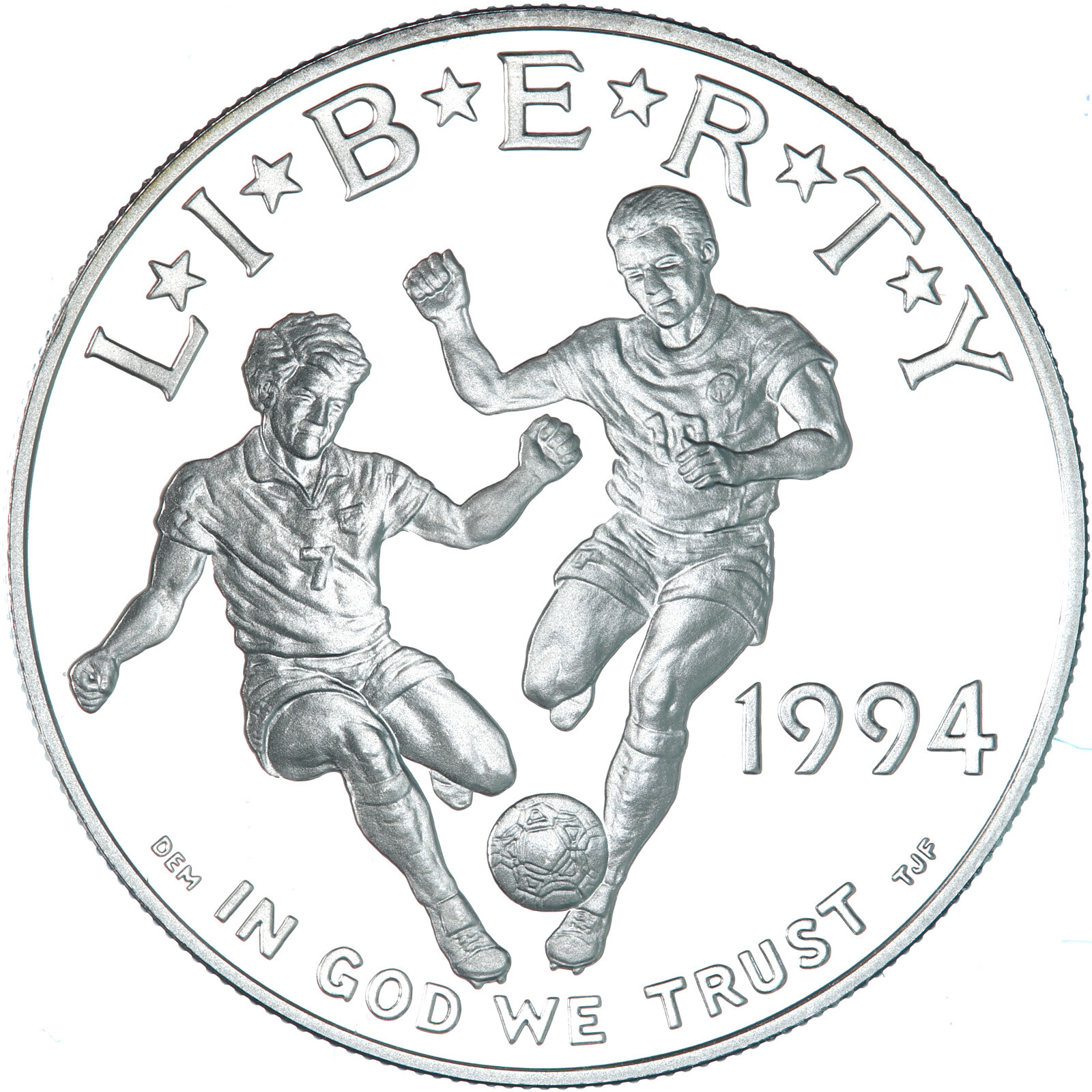 1994 S World Cup Soccer Proof Commemorative 90% Silver Dollar US Coin ...