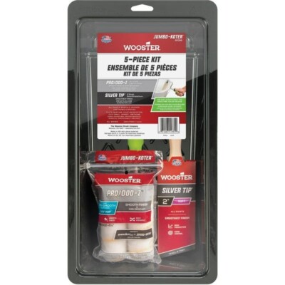 6-Wooster Pro/Doo-Z FTP Mini Jumbo-Koter & Silver Tip Roller Kit (5 ...