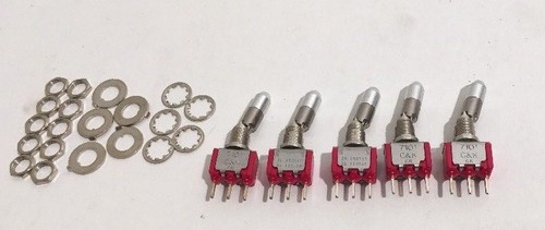 5 NEW C&K 7101K2CQE Mini Locking Lever Toggle Switches w/Hardware | eBay