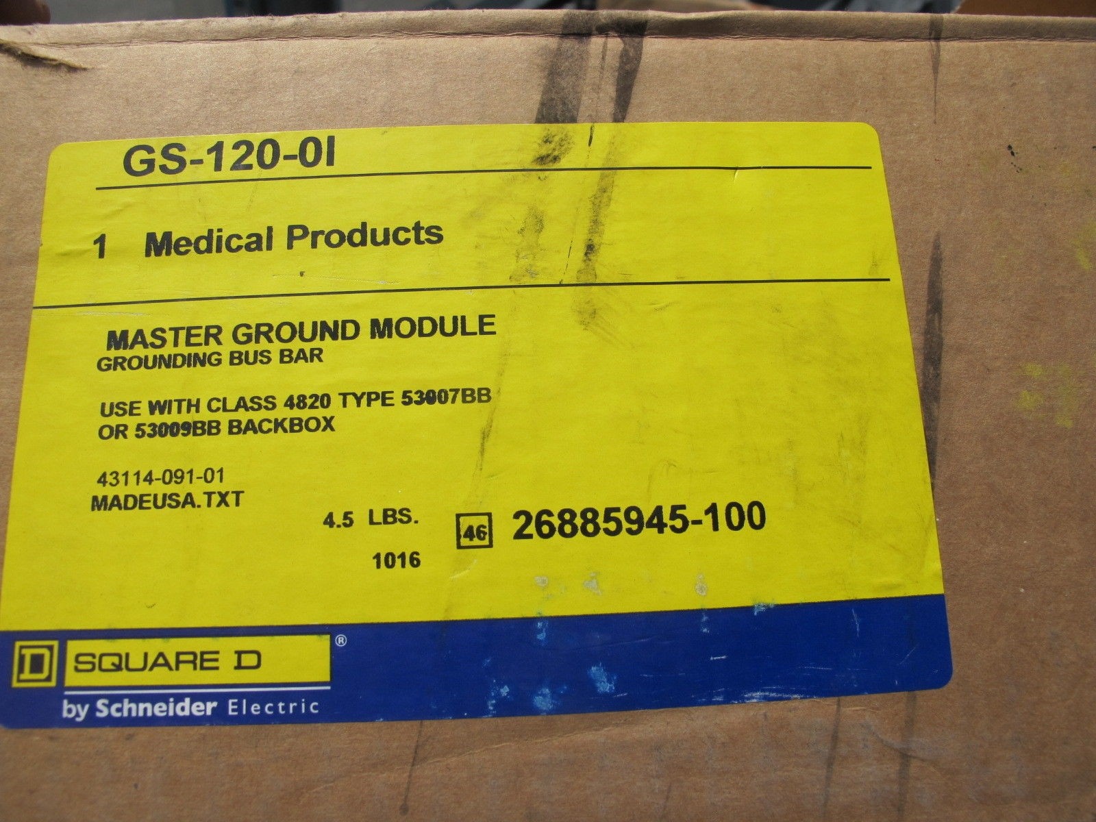 Square D GS-120-01, Master Ground Module- NEW-B | eBay