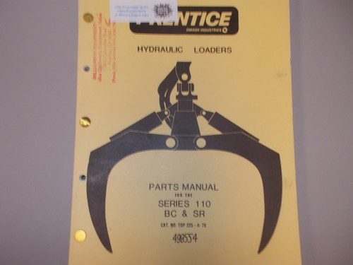 Prentice Series 110 BC & SR Dealer parts Manual Hydro Ax | eBay