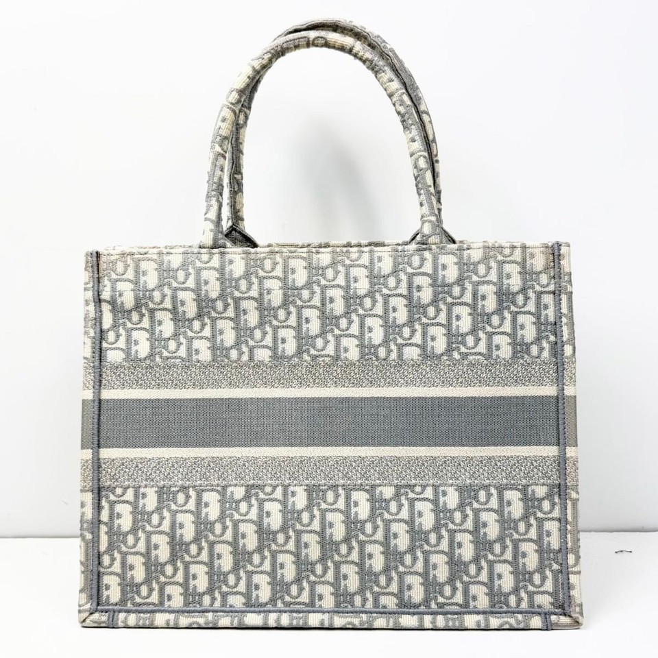 Christian Dior Book Tote Medium Grigio Tela Firmato Logo Usato dal ...