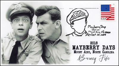18-244, 2018, Mayberry Days, Pictorial Postmark, Barney Fife, Mount ...