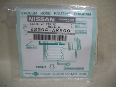 INFINITI Q45 02 03 VACUM PIPING LABEL NEW OEM | eBay