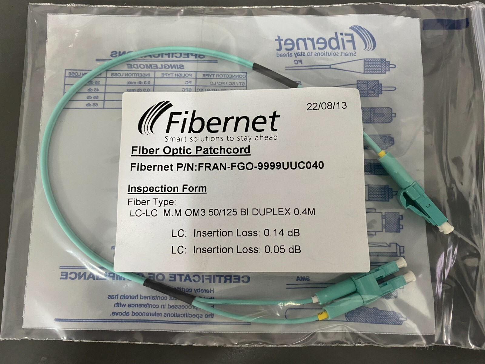 FRAN-FGO-9999UUC040 - Fibernet - Fiber Optic Patchcord 2MM OM3 BI DUP ...