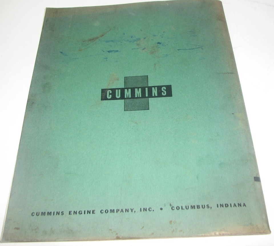 1954 CUMMINS J JS JT DIESEL ENGINE PARTS Operation Maintenance MANUAL ...