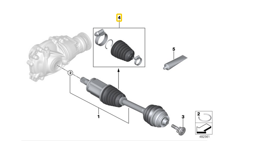 Front Axle inner Joint Boot Kit for BMW X3 X4 X5 X6 X7 G01 G02 G05 ...