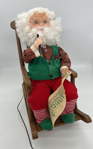 Santas Best Vintage Animated 18” Santa Claus in Moving Rocking Chair ...