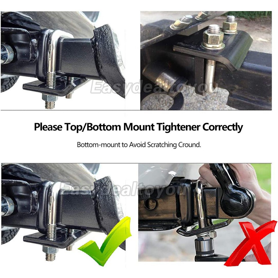 Anti-Rattle Stabilizer Hitch Tightener Bracket Tongue Tow Bar Trailer ...